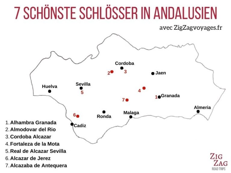 16 schönste Schlösser und Paläste in Andalusien
